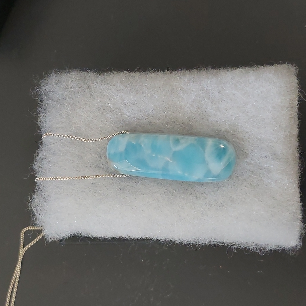 Beautiful Red Larimar Crystal Healing Pendant Necklace - Gem